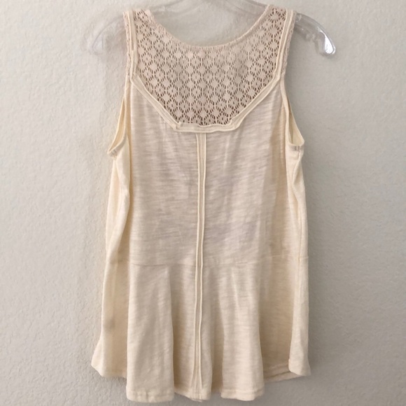 Mystree | Tops | Peplum Tank With Crochet Details | Poshmark